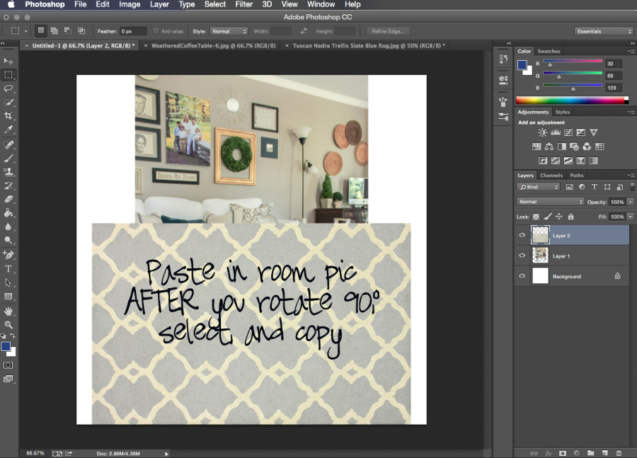 How to Choose the Perfect Rug Using Photoshop - Shades of Blue Interiors