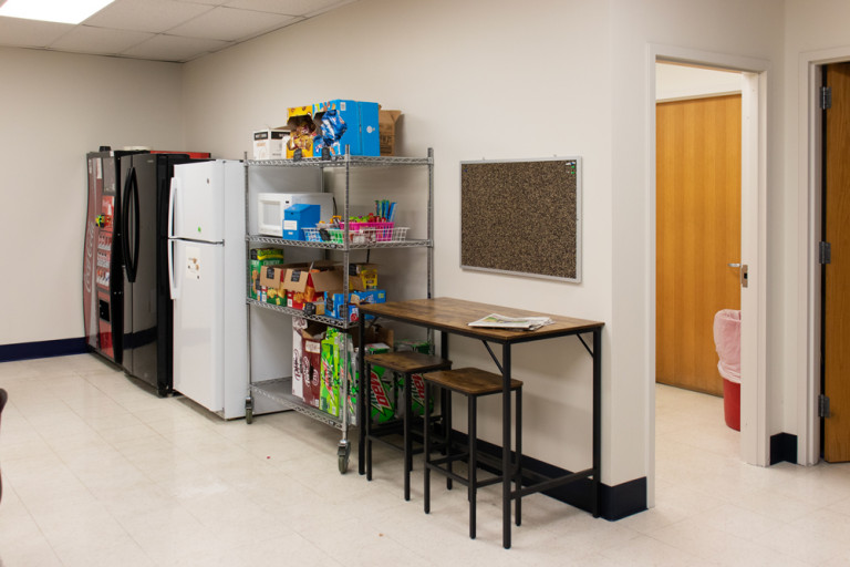 Teacher Lounge Makeover - Shades of Blue Interiors