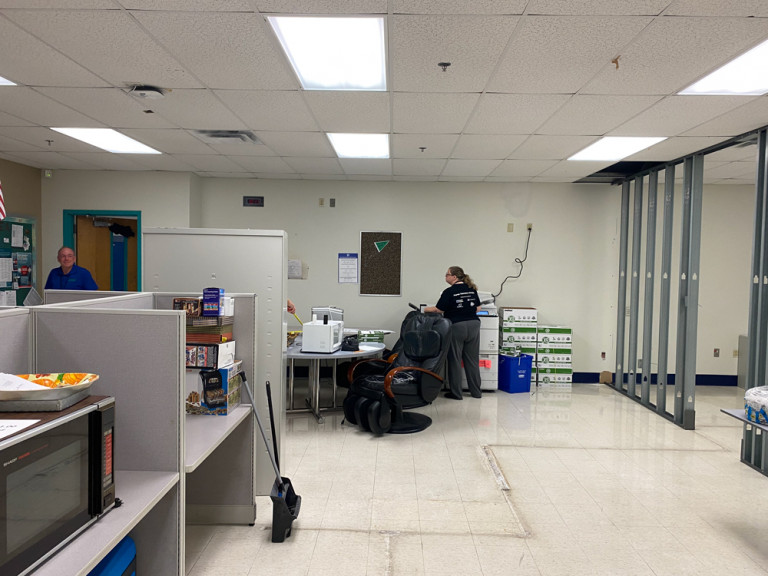 Teacher Lounge Makeover - Shades of Blue Interiors